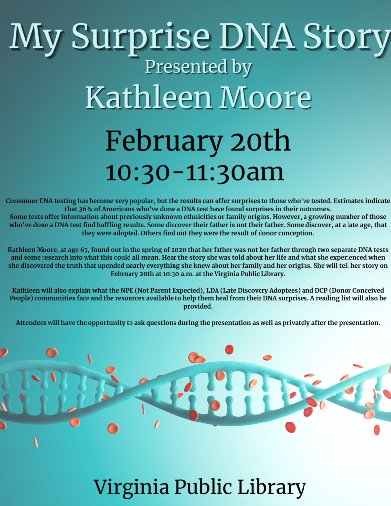 "My Surprise DNA Story" presented by Kathleen Moore | VIRGINIA PUBLIC ...