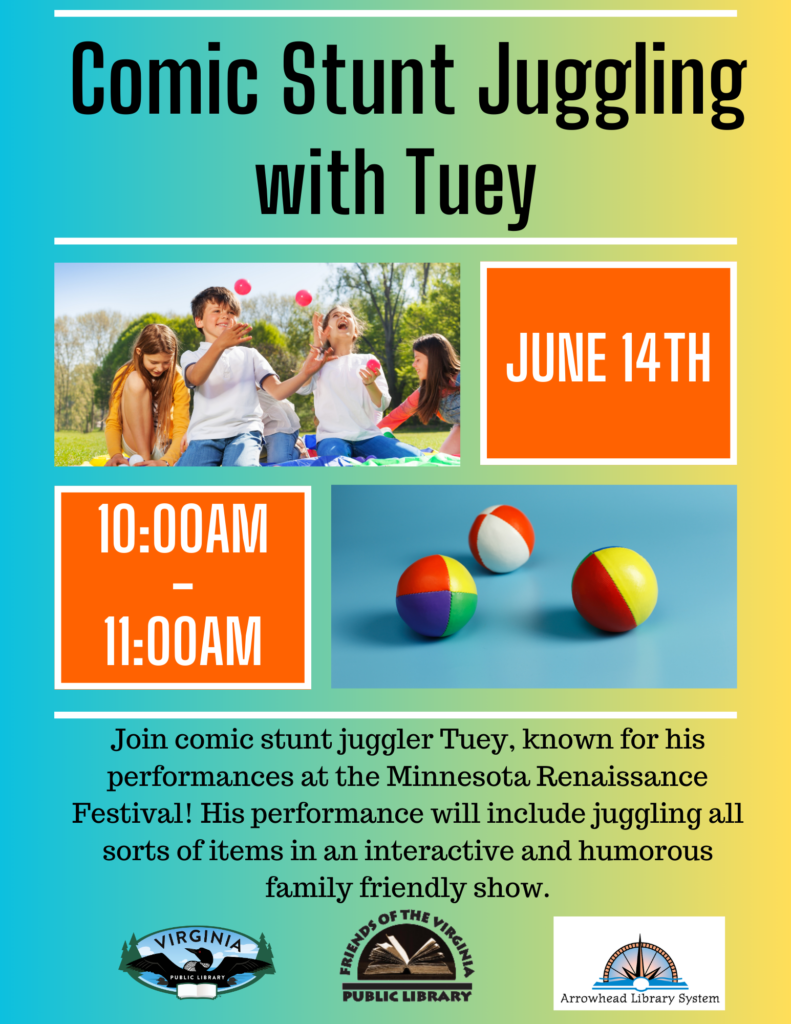Comic Stunt Juggling with Tuey | VIRGINIA PUBLIC LIBRARY